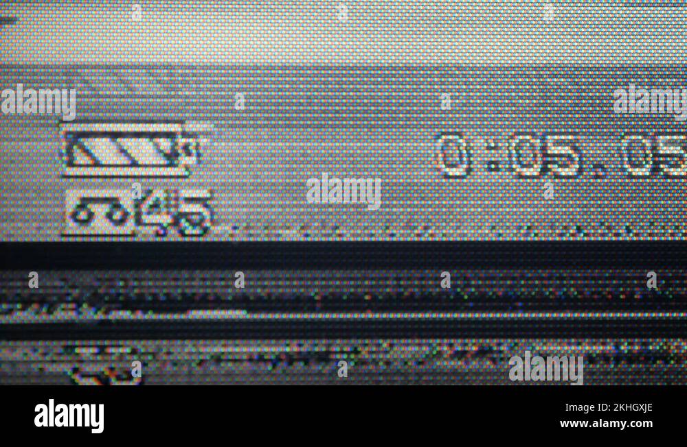 VHS defects, noise and artifacts, glitches from the old VHS tape Stock ...