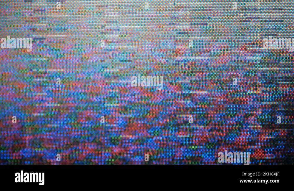 VHS defects, noise and artifacts, glitches from the old VHS tape Stock ...