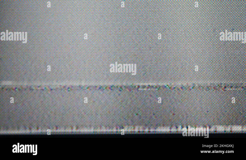 VHS defects, noise and artifacts, glitches from the old VHS tape Stock ...