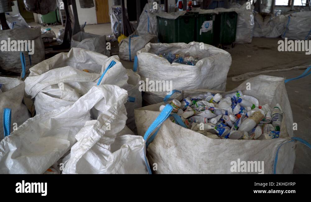 Plastic and other waste recycling plant. Sorting of plastic Stock Video ...