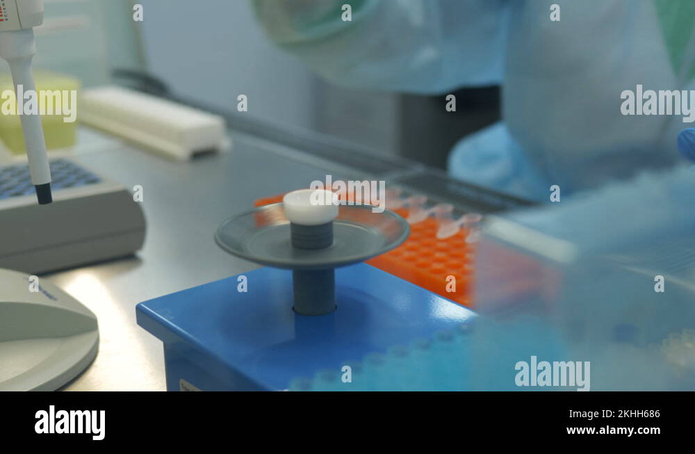 Process of work of the microbiologist in the laboratory of tests and ...