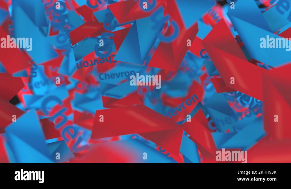 Many moving logos of CHEVRON CORPORATION. Editorial loopable motion ...