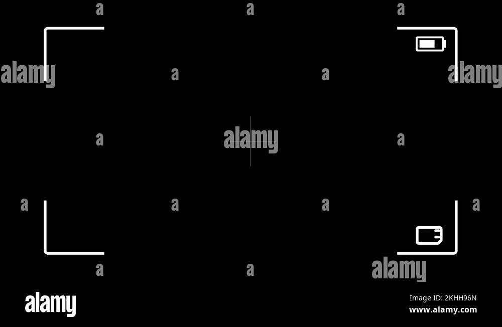 Camera viewfinder Recording with timecode on black screen Stock Video ...