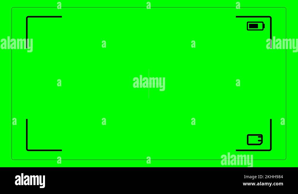 Camera viewfinder black guide Recording with timecode on green screen ...