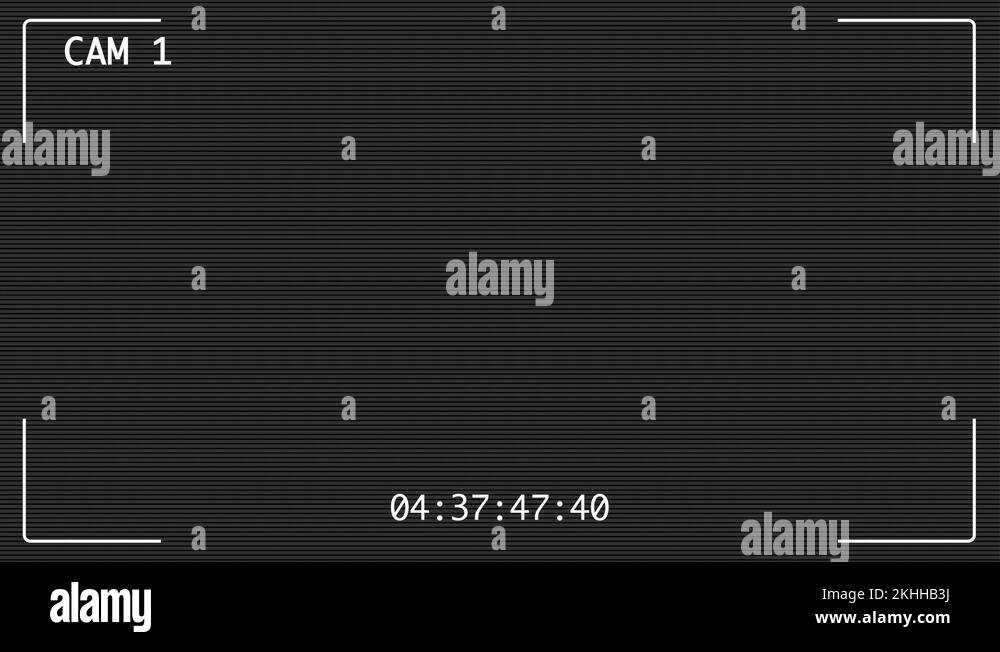 CCTV Cam 1 main monitor display with scan lines on black screen Stock ...