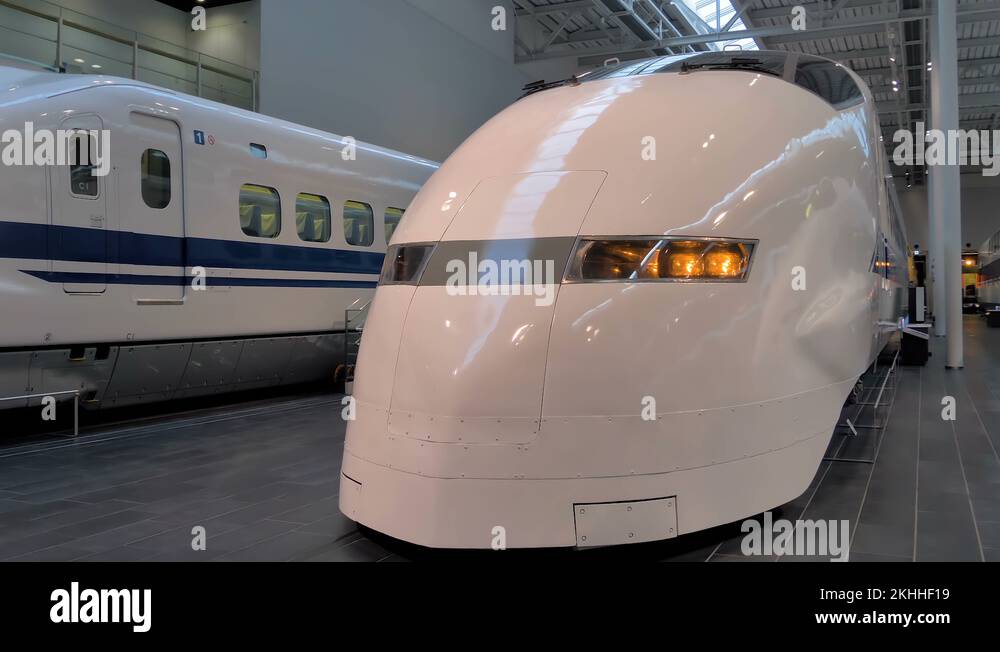 Closer look of the white bullet train in Tokyo Japan Stock Video ...