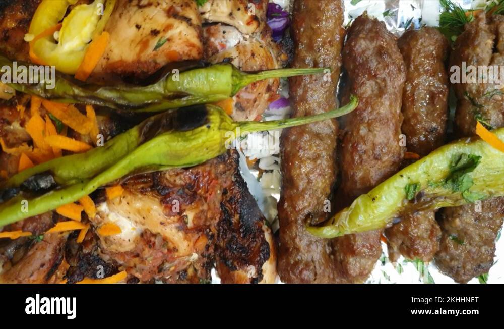 Barbecue in Egypt Middle East grill food beef and chicken serve with ...