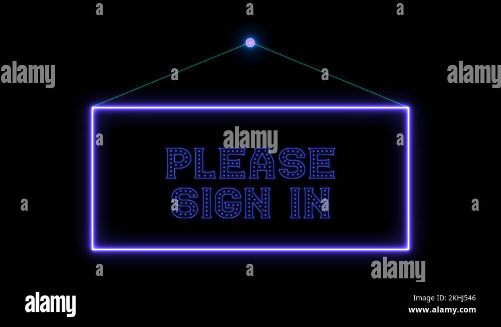 Hangtag Please Sign in neon sign fluorescent light glowing on signboard ... Hangtag Please Sign in neon sign fluorescent light glowing on signboard ...