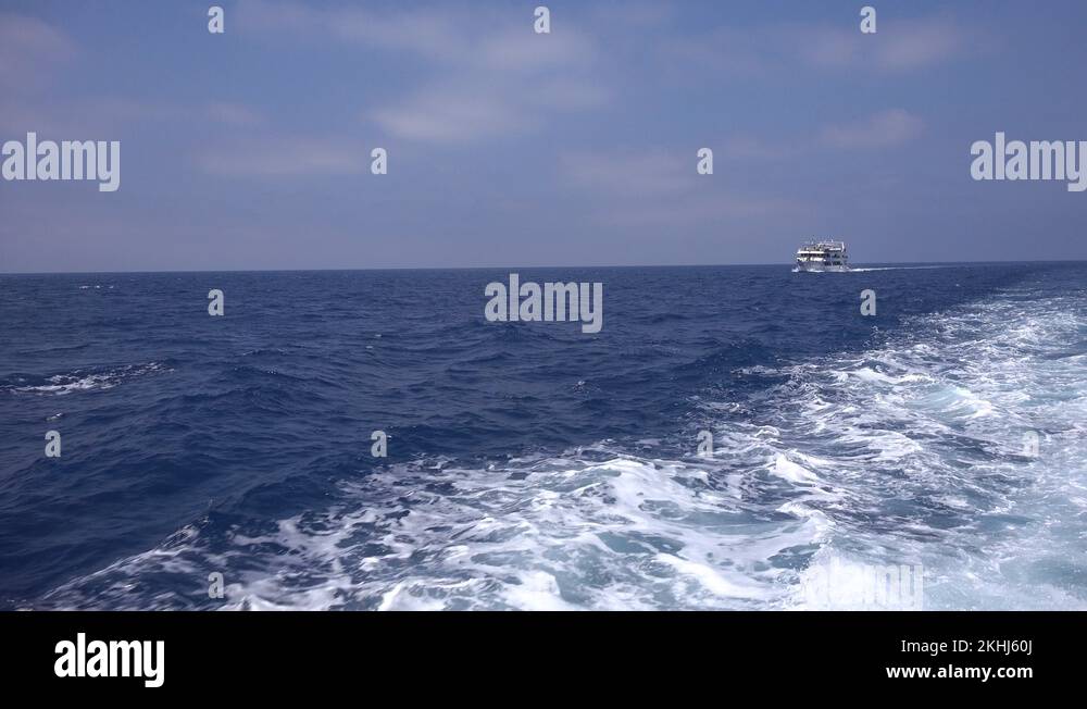 Cruise Ferry Sailing Sea Trip Boat Ship Wake, Foamy Waves Traveling to ...