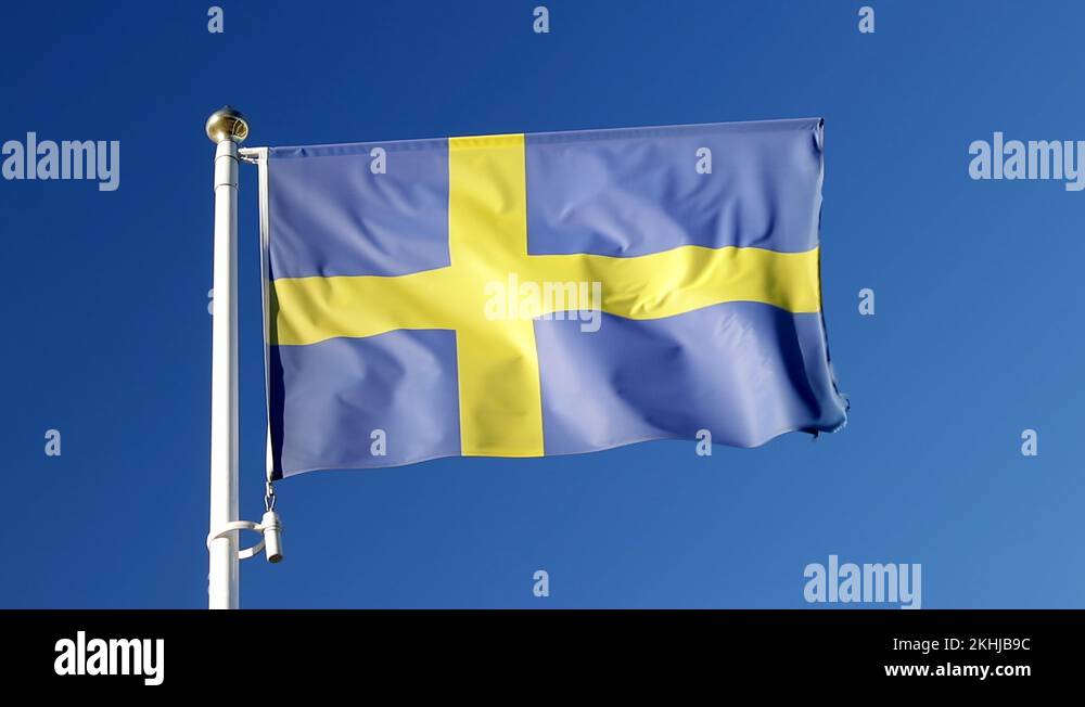 Swedish flag blue yellow cross Stock Videos & Footage - HD and 4K Video ...