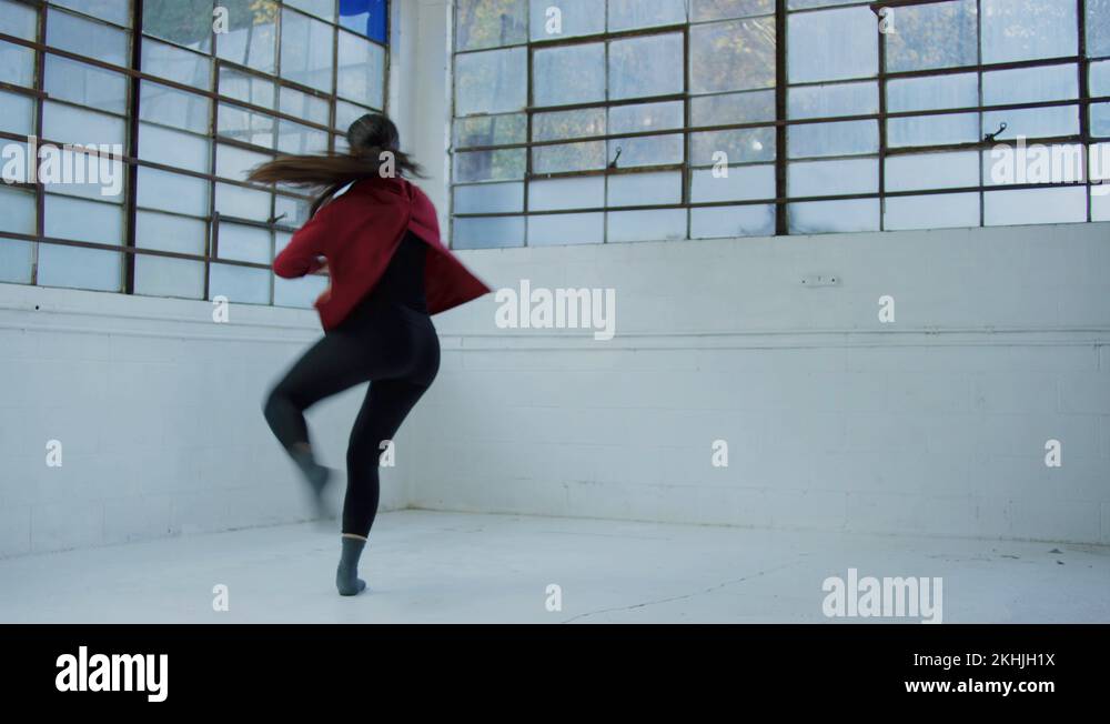Professional Dancer Practices Her Contemporary Dance Routine In ...