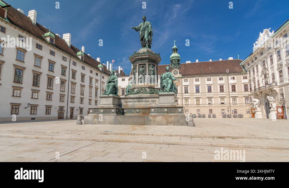 Statue of Kaiser Franz Joseph I timelapse hyperlapse at the Hofburg ...