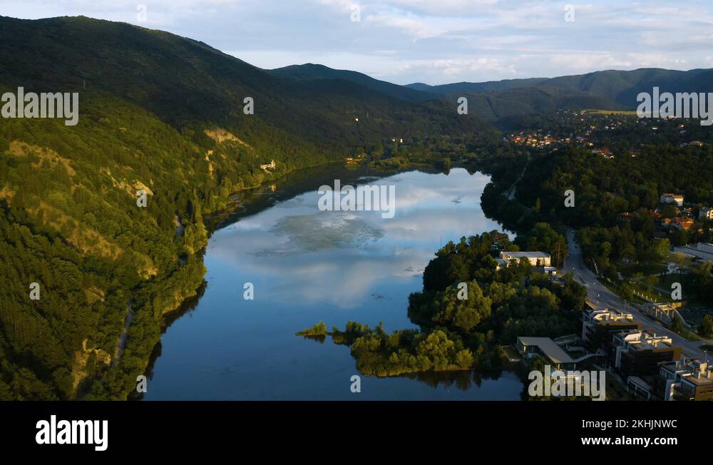 4K Sofia Bulgaria Lake Iskar Reservoir River Water Hydroelectric Energy ...