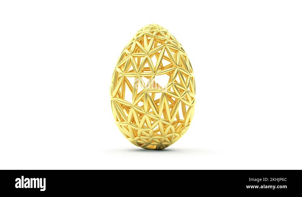 4K Seamless Looping Animation of Golden Easter Egg with Ornament on ...