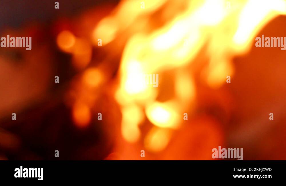 Blurry fire from a coconut shell that is burned Stock Video Footage - Alamy