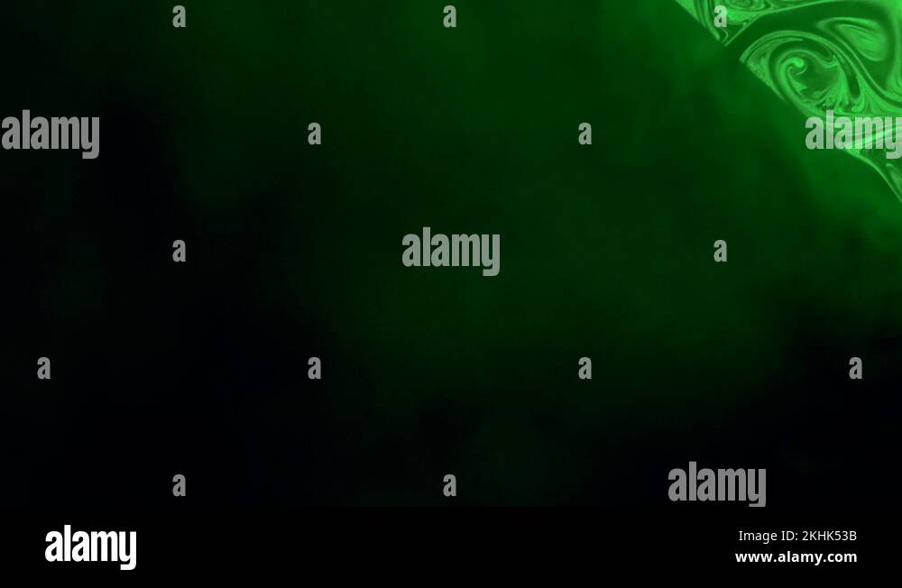 Abstract Forms Of Smoke On Black Background. Light Green Color ...