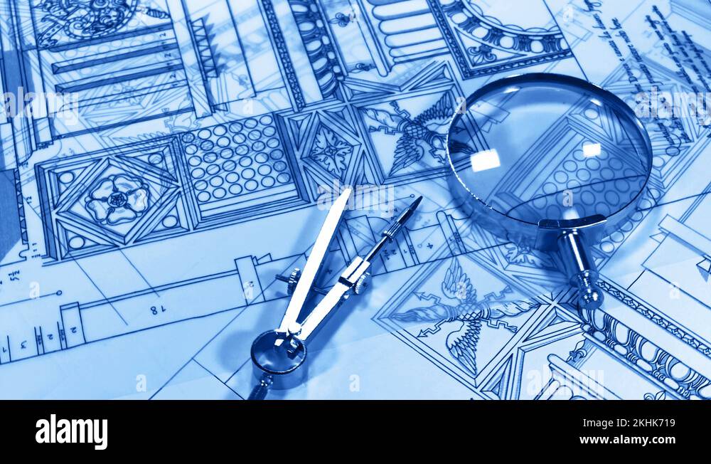 blueprints - drawings of antique architecture Stock Video Footage - Alamy