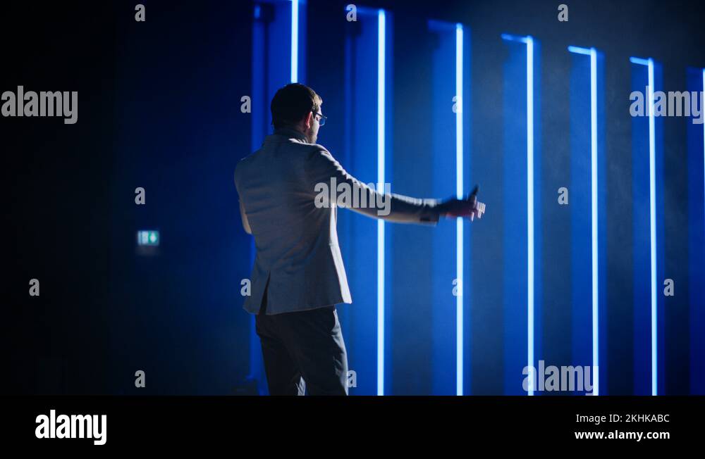 Working Projector Showing Film in Movie Theater. Modern 8K Laser ...