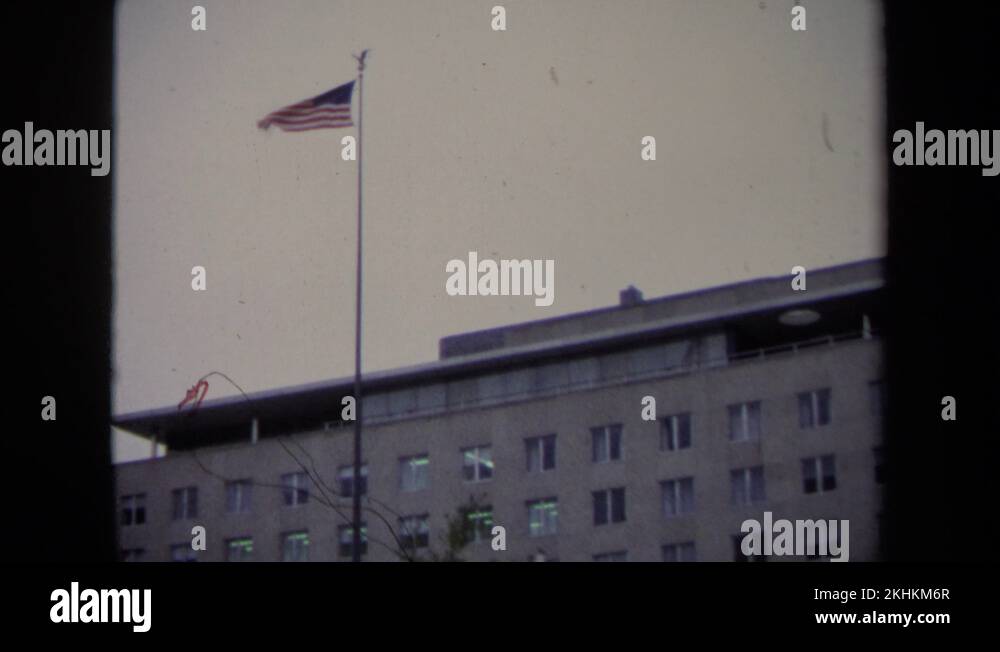 WASHINGTON DC USA-1970: Camera Spans Front Entrance To Large Government ...