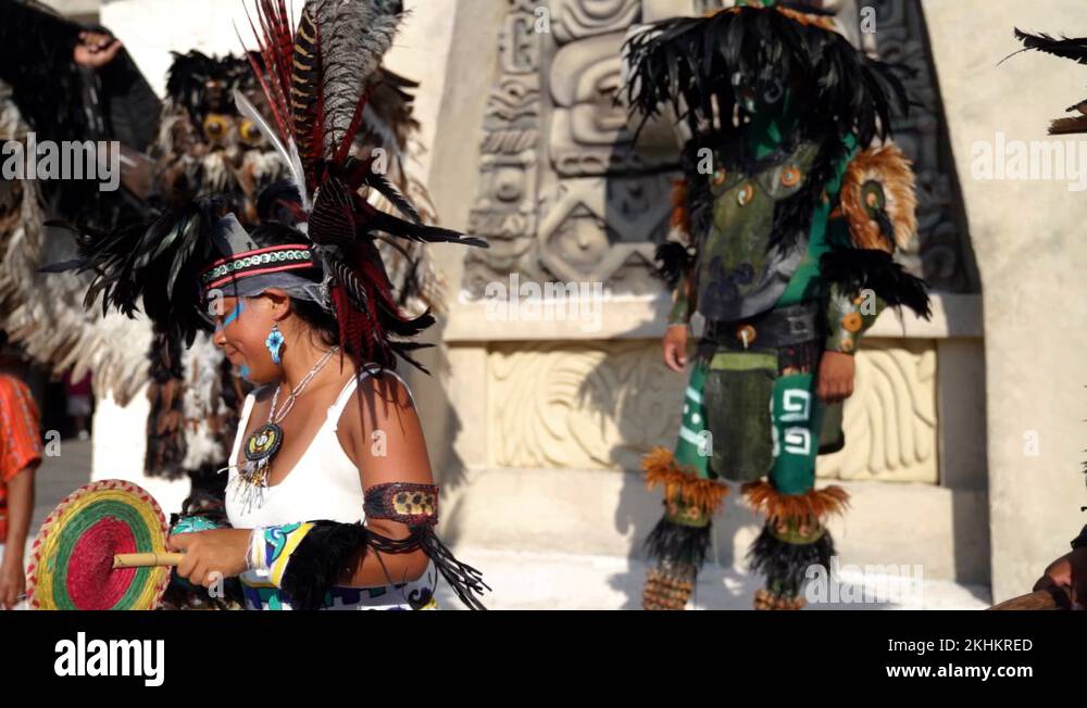 Mexican Indigenous Dancing For Tourists in Costa Maya Stock Video ...