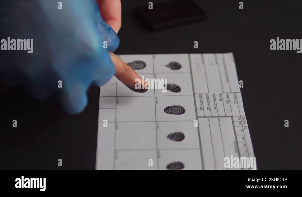 Fingerprints Being Taken Of A Male Suspect At Police Station, 4K Stock ...