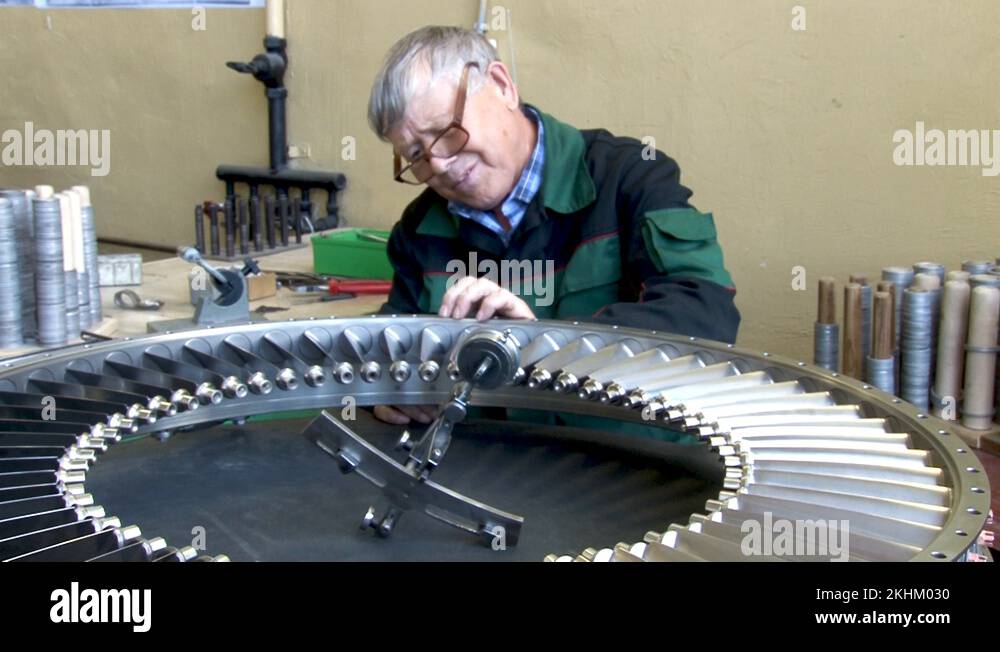 Assembly section of guide apparatus of turbine for jet engine of Su-24 ...