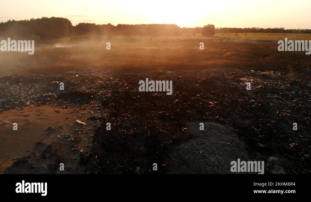 Environmental pollution - plastic waste dumping site aerial view ...