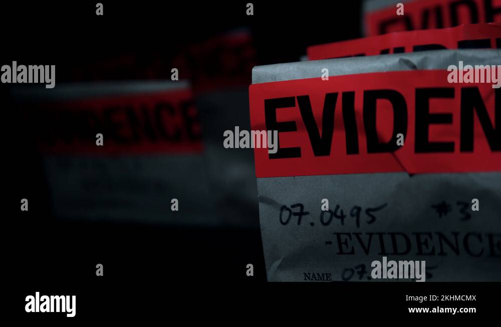Evidence Bags At Police Station, Sealed And Labelled, 4K Stock Video ...