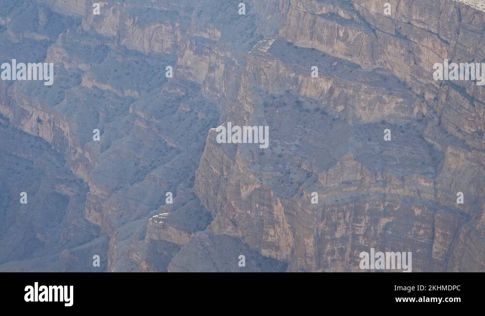 Wadi Ghul aka Grand Canyon of Oman in Jebel Shams Mountains Stock Video ...