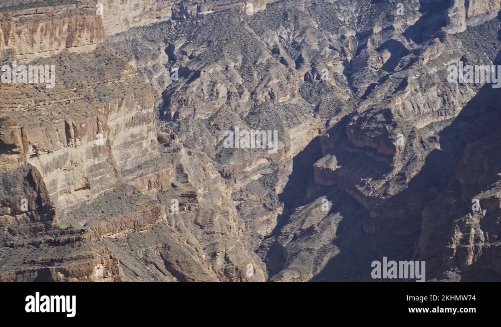 Wadi Ghul aka Grand Canyon of Oman in Jebel Shams Mountains Stock Video ...