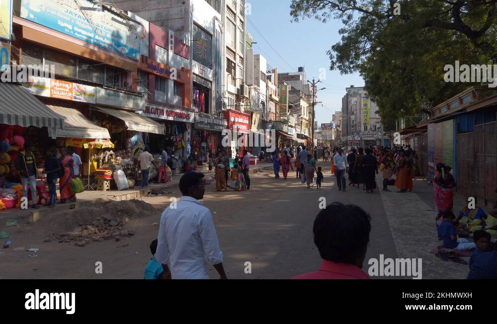 Madurai, Tamil Nadu, India, scene with pilgrims near the Meenakshi ...