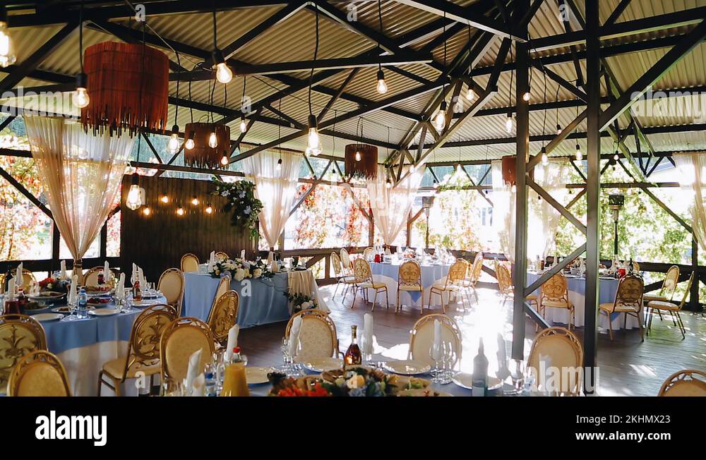 Inside banquet hall table setup Stock Videos & Footage - HD and 4K ...