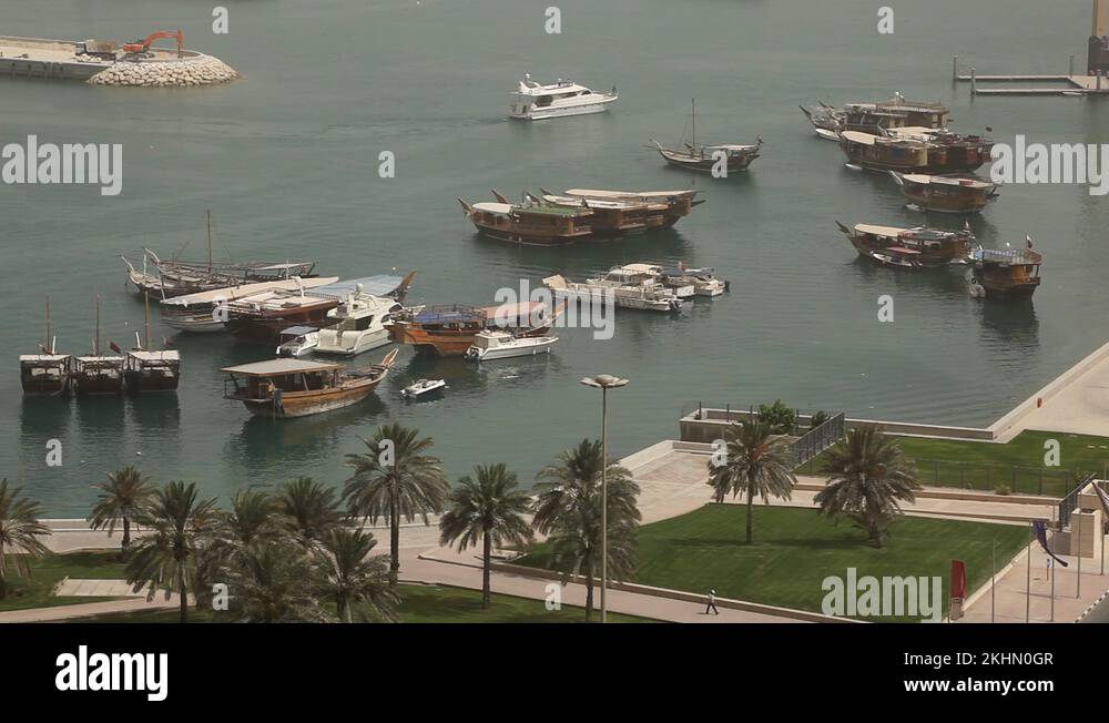 Dhow Boats, Palm Trees, Desert Storm, Qatar Harbour, Doha Corniche ...