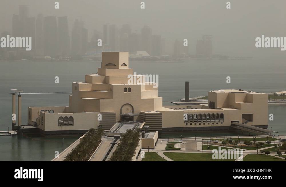 Museum of Islamic Arts, Desert Dust Storm, Qatar, Doha Corniche, West ...