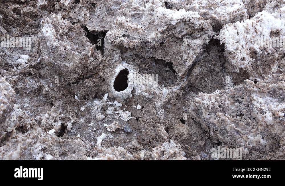 Salt formations in Death Valley National Park, Salt with clay ...