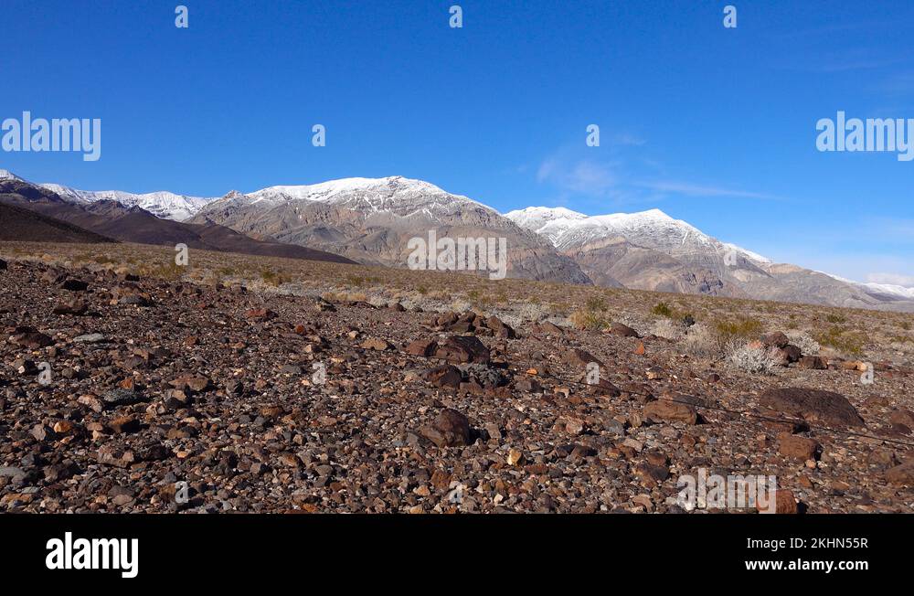 Sierra Nevada Mountains in the Snow at Death Valley National Park Stock ...