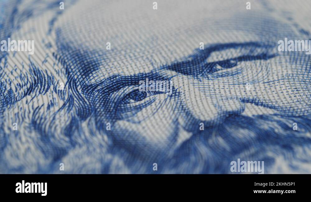 Karl Marx on East German banknote close up rotation. Low angle. 4K, 422 ...