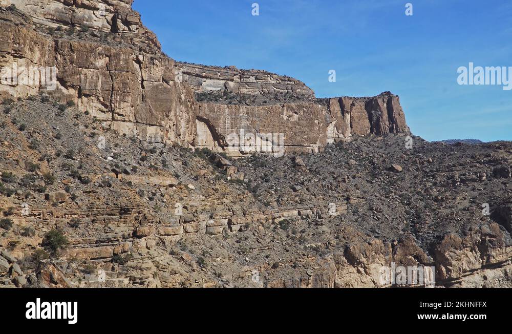 Wadi Ghul aka Grand Canyon of Oman in Jebel Shams Mountains Stock Video ...