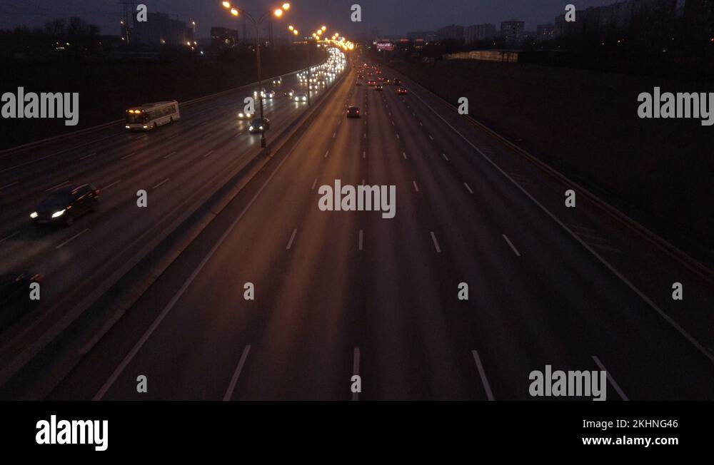 Night traffic of cars on the expressway Stock Video Footage - Alamy