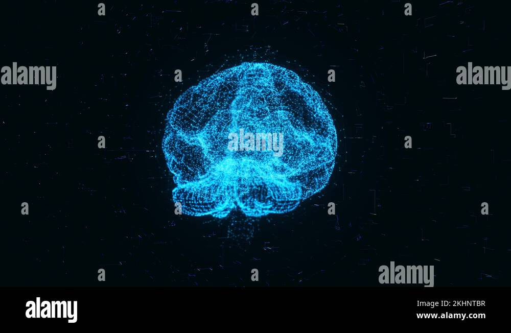 Artificial Intelligence. Neural Network. 3D Loop Render Animation of ...