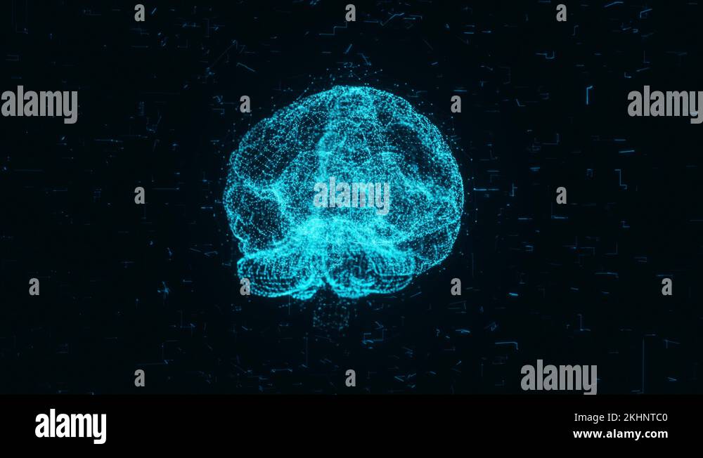 Neuronal Activity. 3D Render Animation. Digital Conceptual Model of ...