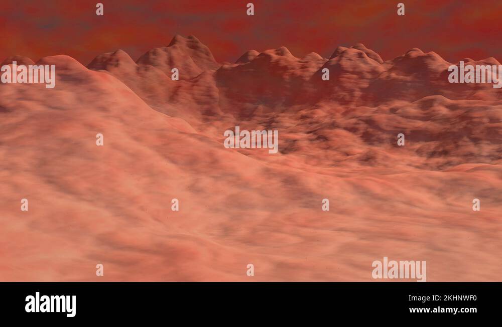 Alien world, exoplanet surface landscape with atmospheric effects. 3d ...