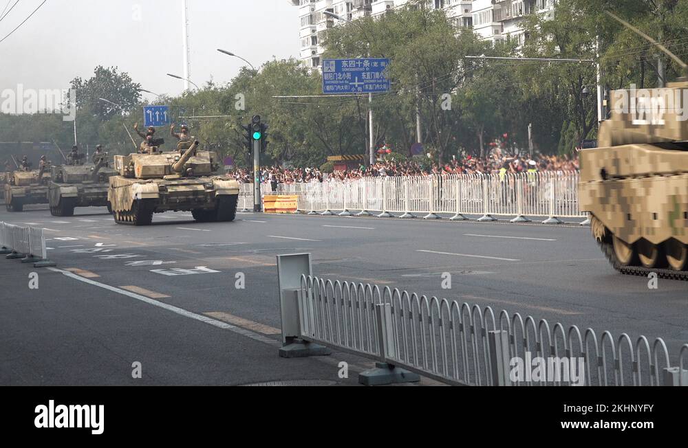 Chinese army tanks drive through Beijing, national day parade 2019 ...