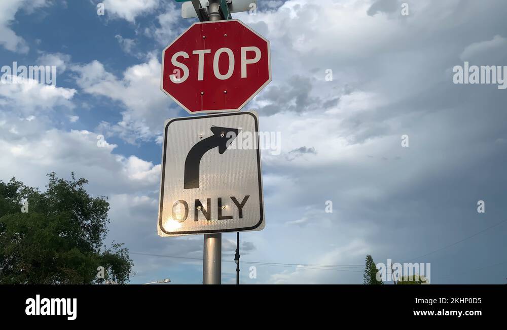 Stop sign right turn sign Stock Videos & Footage - HD and 4K Video ...