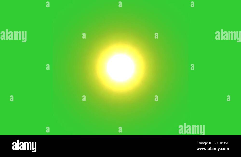 Bright flickering sun motion graphics with green screen background ...