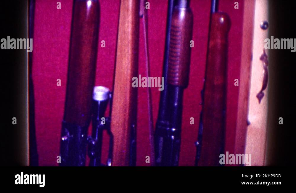 MINNESOTA USA-1968: Film Of Different Types Of Guns In Gun Storage ...