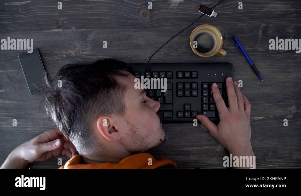 Man sleeping keyboard in computer Stock Videos & Footage - HD and 4K ...