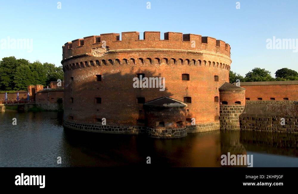 Walled city of Koenigsberg. Forts of Kaliningrad. Der Don Tower, built ...
