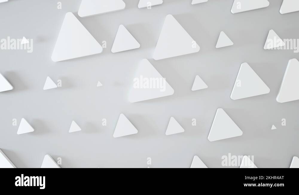Abstract 3D white triangle scale and rotating around. Animation shapes ...