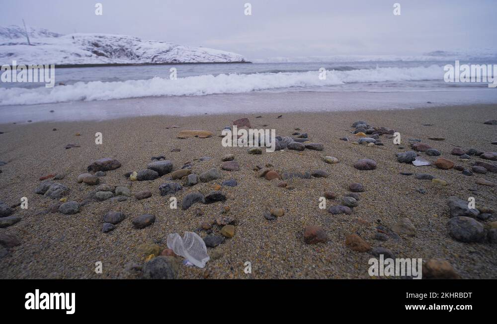 Arctic ocean pollution concept. Plastic pollution trash on the ocean ...
